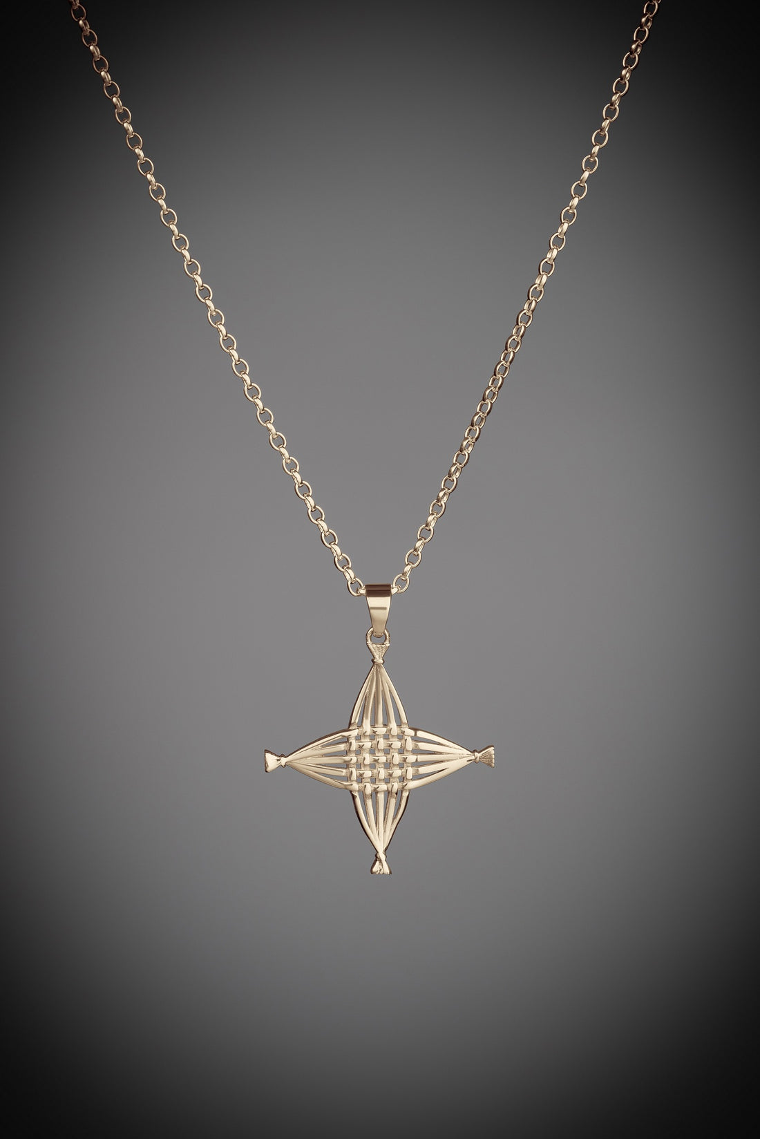 Gold St Brigid's Cross Necklace | Made in Ireland – Claddagh Design